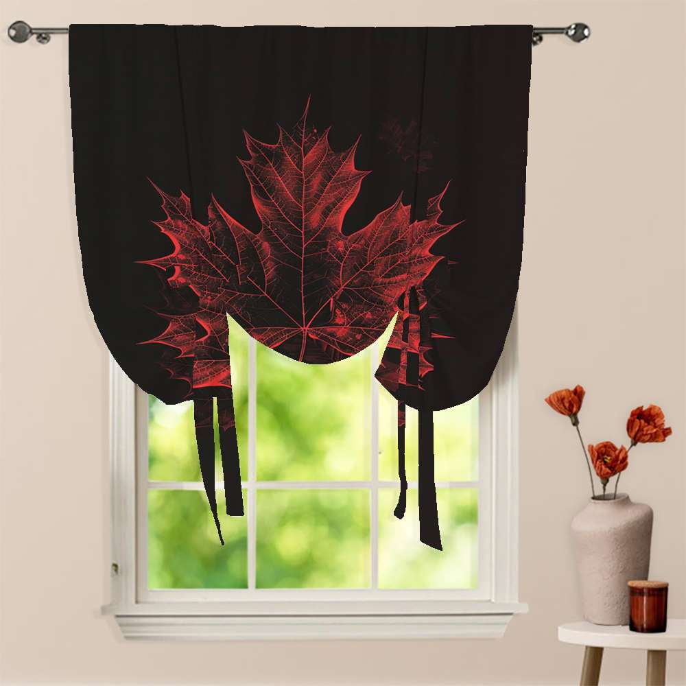 Canadian Maple Leaf Window Curtain for Living Room Roman Curtain ...