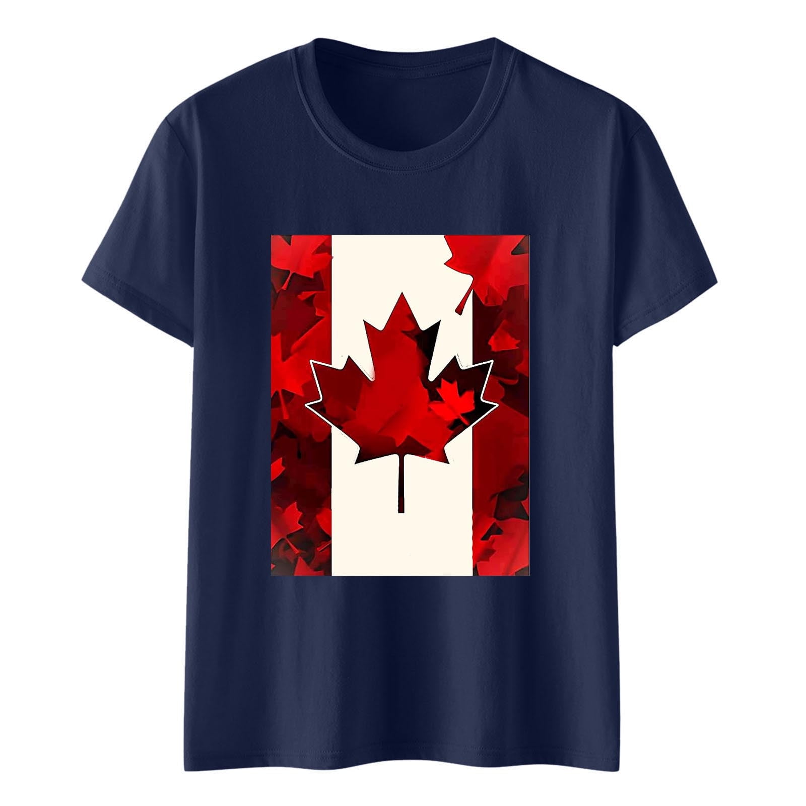 Canadian Maple Leaf Women's Casual Graphic Tees Short Sleeve Script ...