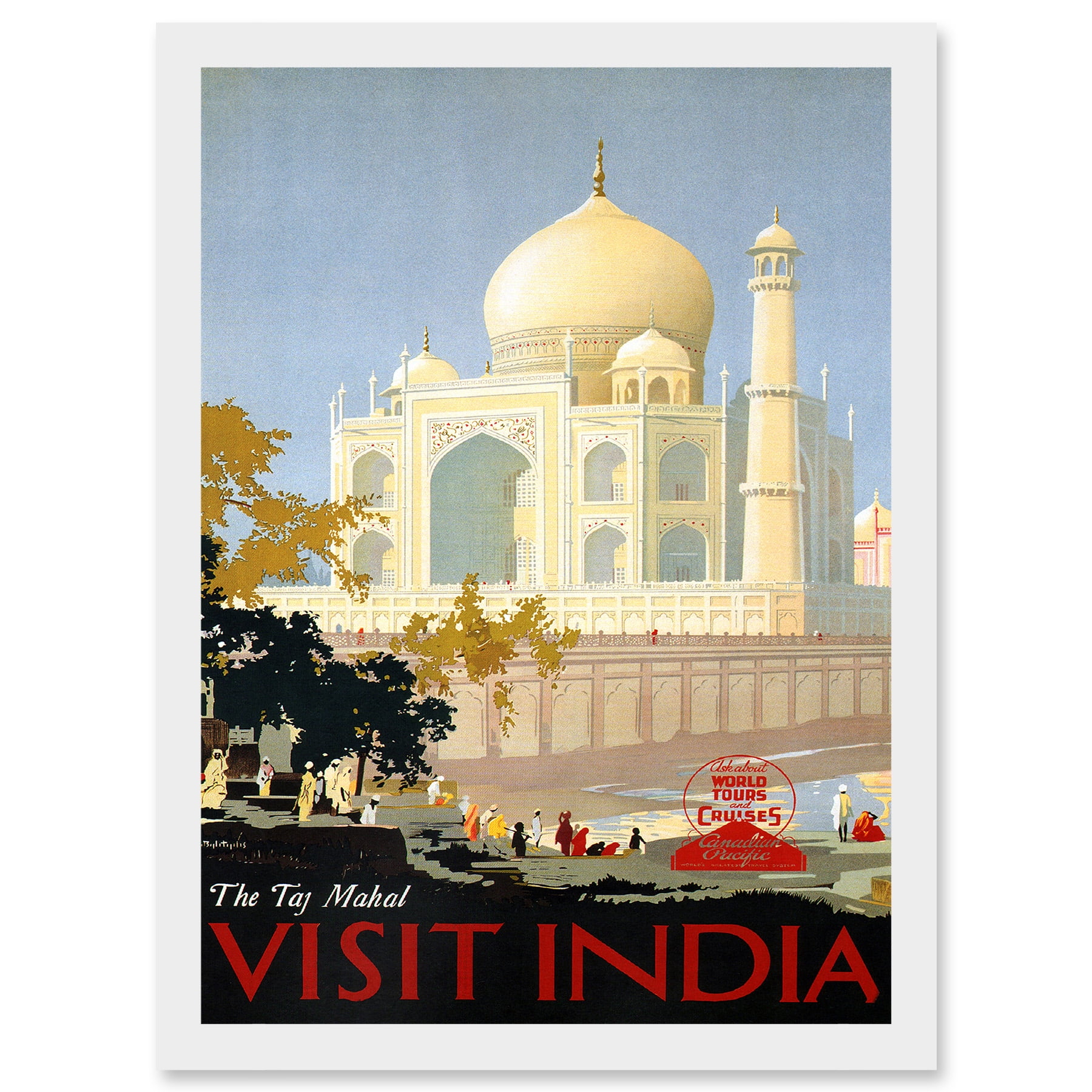 Canadian Pacific Taj Mahal Visit India Travel Advert Artwork Framed ...