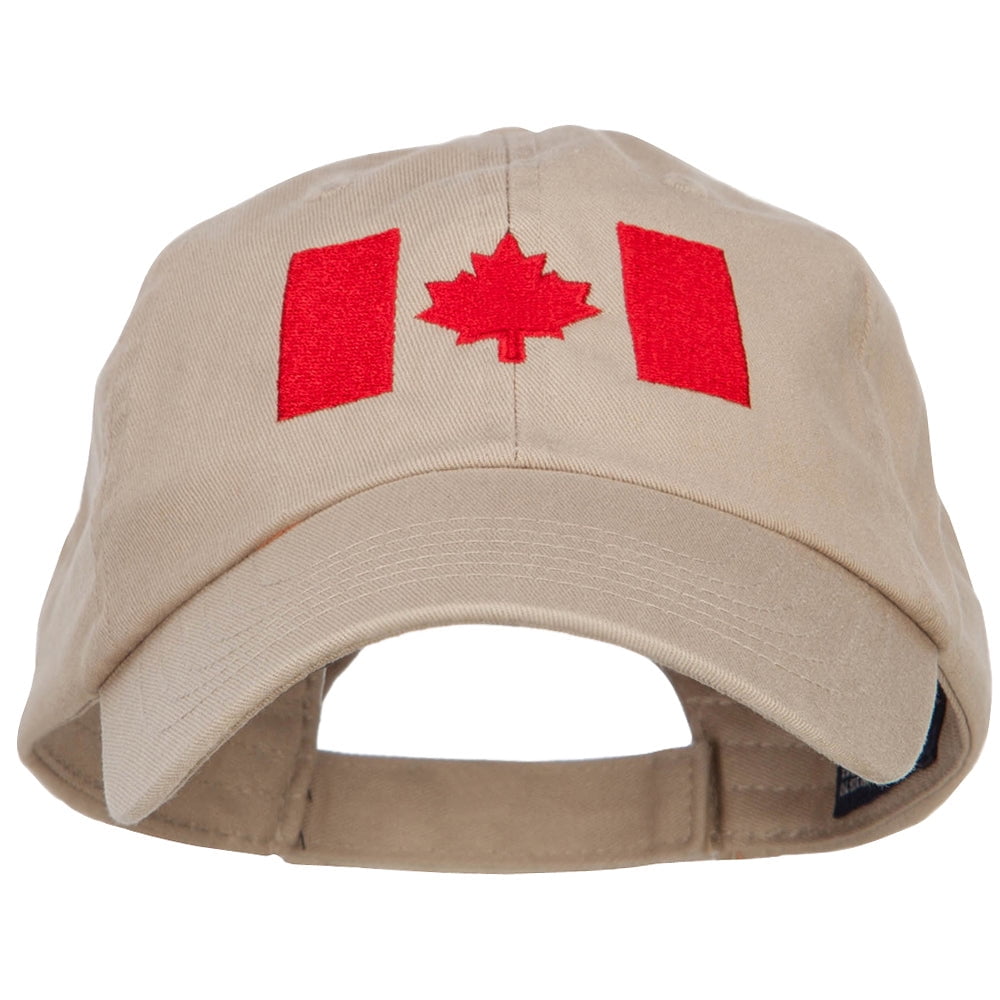 Canadian Red Flag Embroidered Petspun Cap - Khaki OSFM - Walmart.com