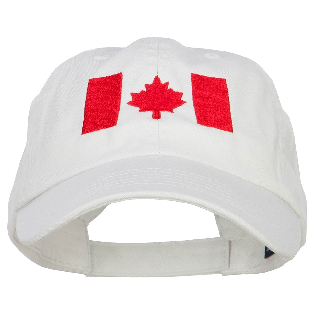 Canadian Red Flag Embroidered Petspun Cap - White OSFM - Walmart.com