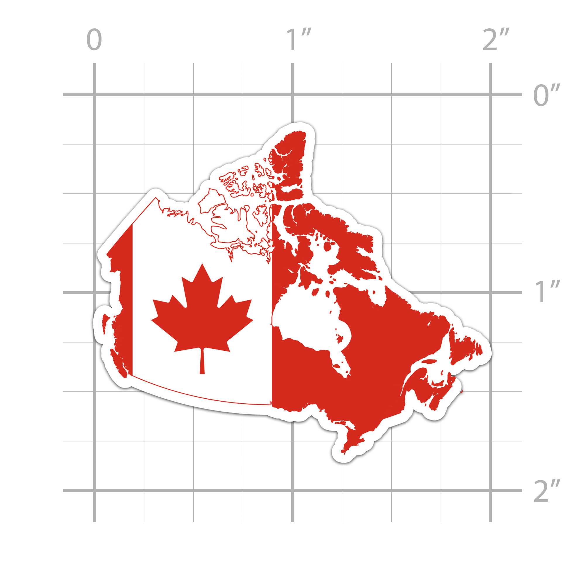Canadian Shaped Canada Flag Sticker for water bottle phone tumbler hard ...
