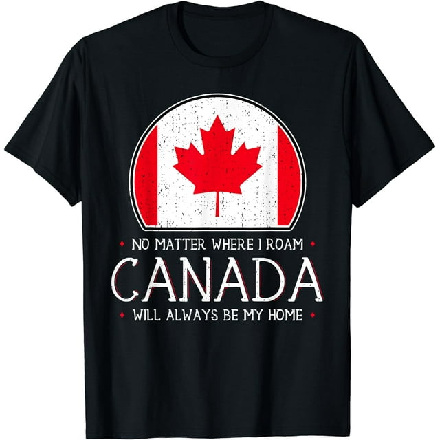 Canadian Shirt Canada Pride Flag North Maple Leaf Eh Gift T-Shirt Black ...