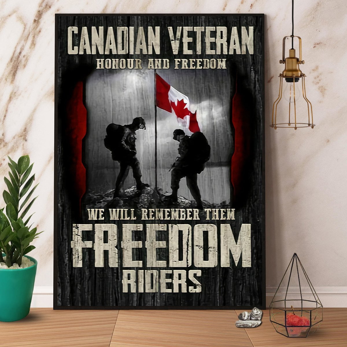 Canadian Veteran Honour & Freedom Canadian Flag Vertical Paper Poster ...