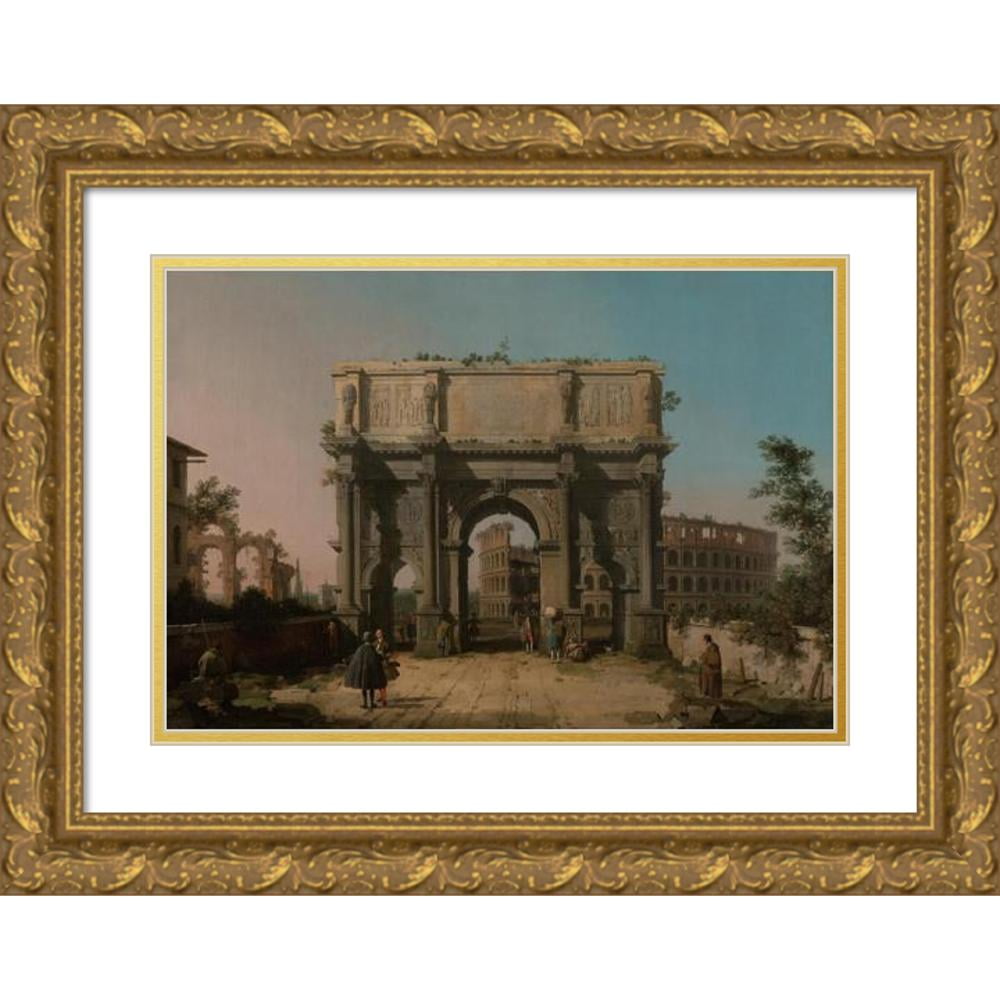 Canaletto 18x13 Gold Ornate Wood Frame and Double Matted Museum Art ...
