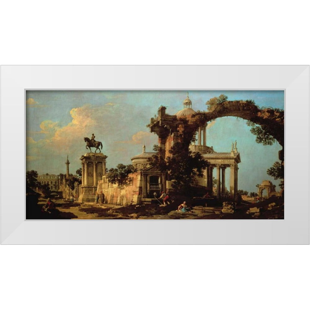 Canaletto 32x18 White Modern Wood Framed Museum Art Print Titled ...