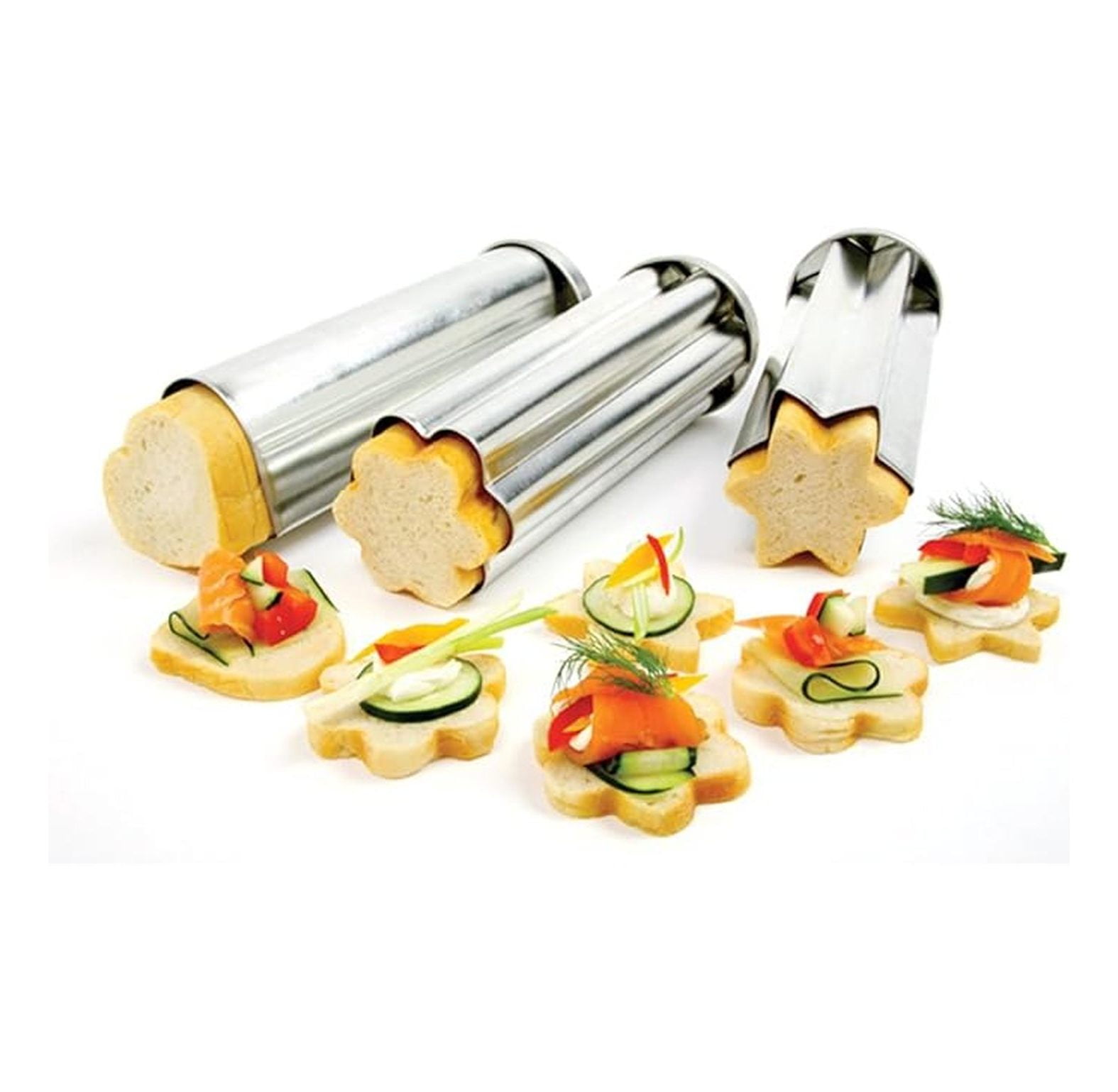Canape Bread Molds Set of 3 - Flower, Heart, Star Shapes - 8.75" Baking ...