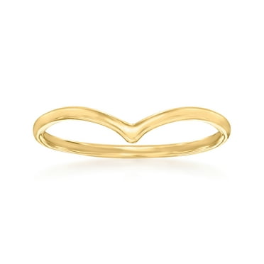 10K Yellow Gold Filigree Band Diamond Chevron Ring - Walmart.com