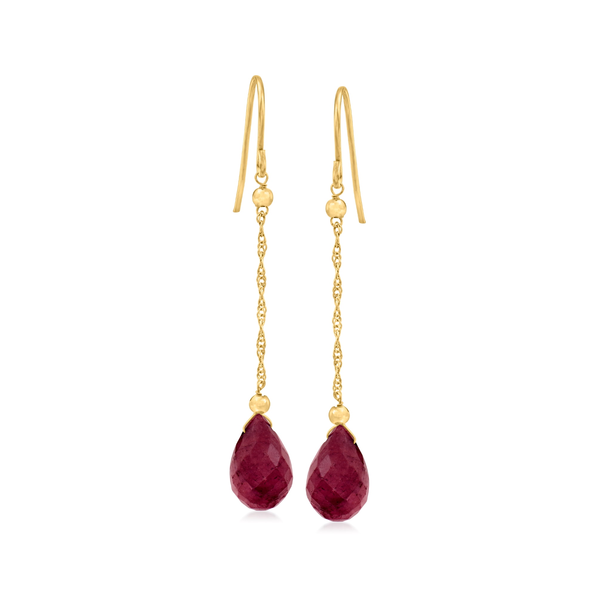 Ross-Simons 9.00 ct. t.w. Ruby Teardrop Earrings in 10kt Yellow Gold, Women's, Adult - Walmart.com