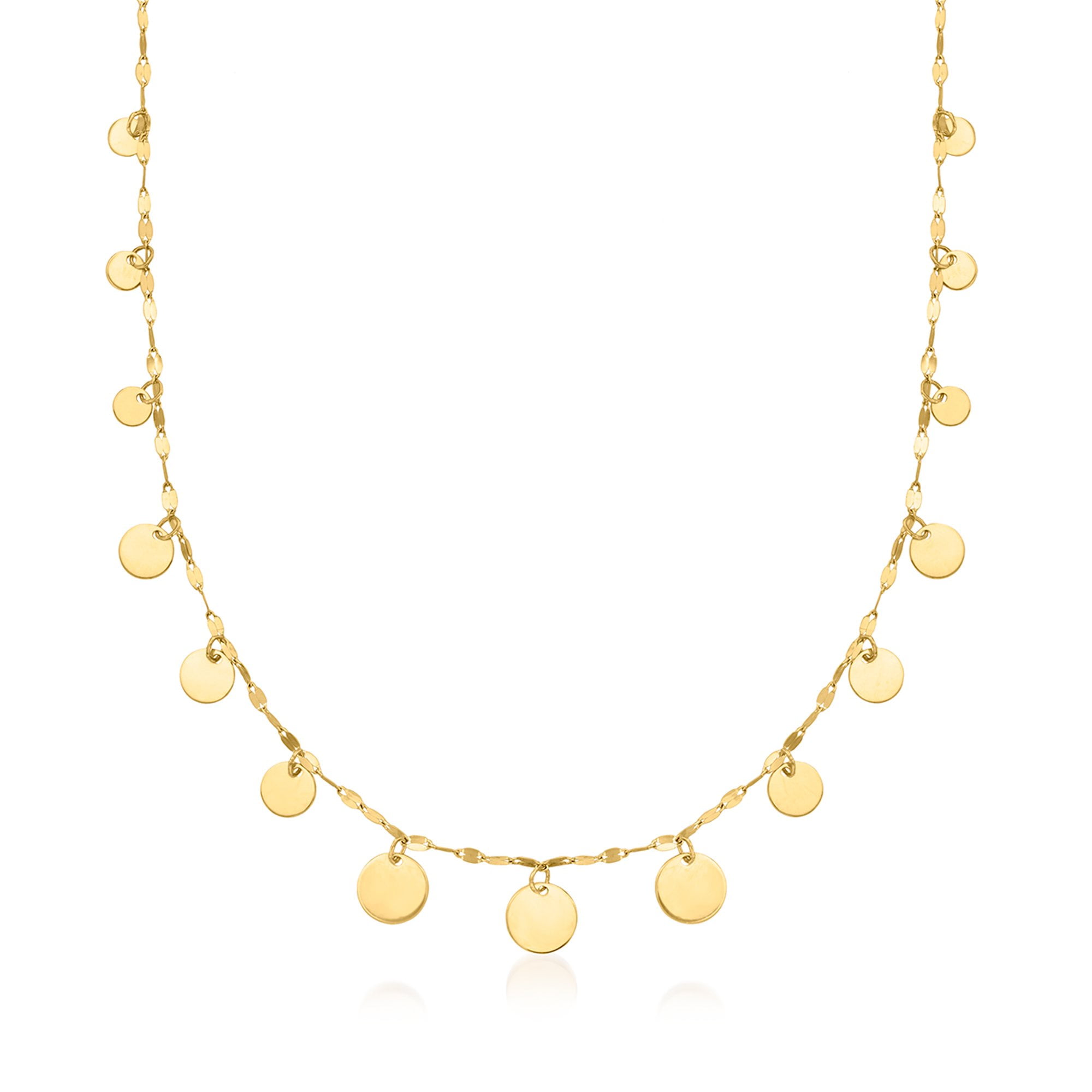 Ross-Simons Italian 1.5mm 10kt Yellow Gold Graduated Circles Lumachina ...