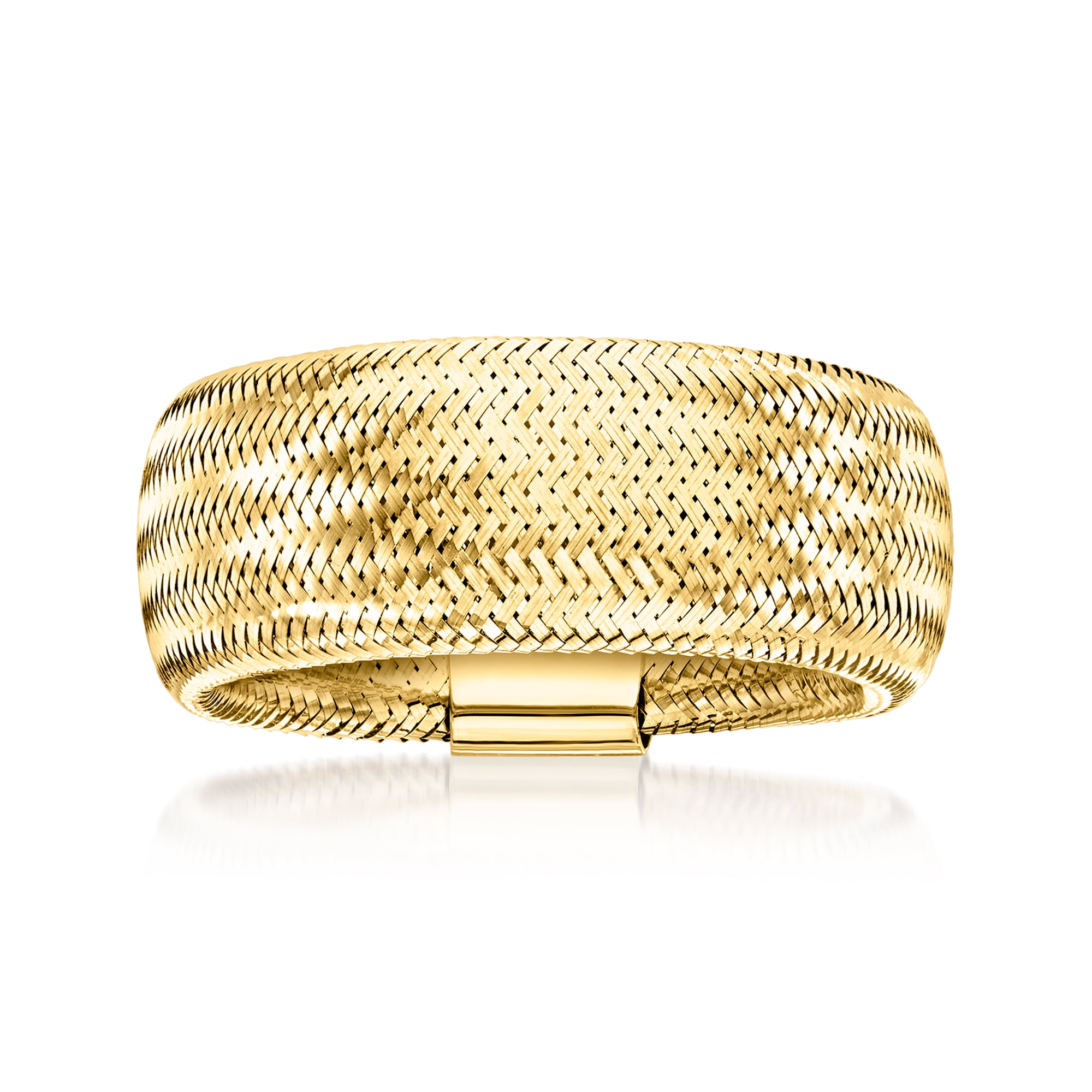 Ross-Simons Italian 10kt Yellow Gold Mesh Stretch Ring. Small (5-6 ...