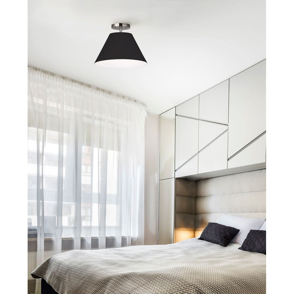 Canarm Isf1076a01 Talia 13" Wide Semi-Flush Ceiling Fixture - Black ...