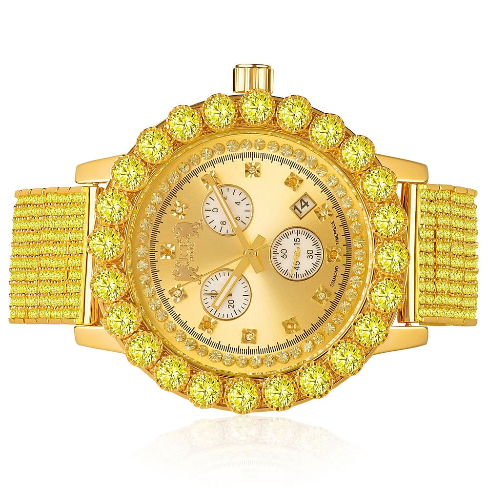 Canary Exclusive Custom Piece Celebrity Inspired Lab Diamonds Gold Tone ...