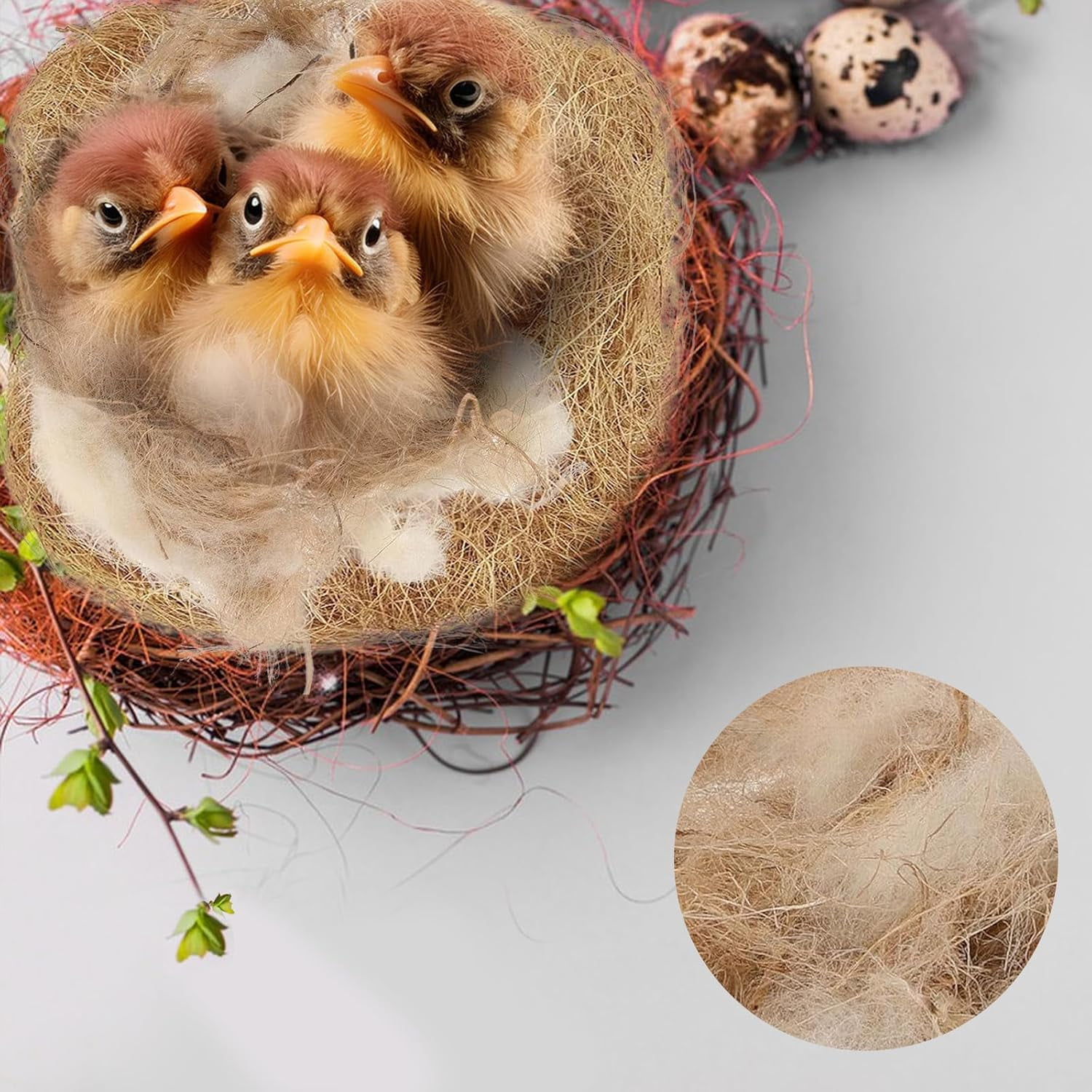 Canary Finch Nesting Wool Felt Pads with 4 Kinds Natural Mixing Bird ...