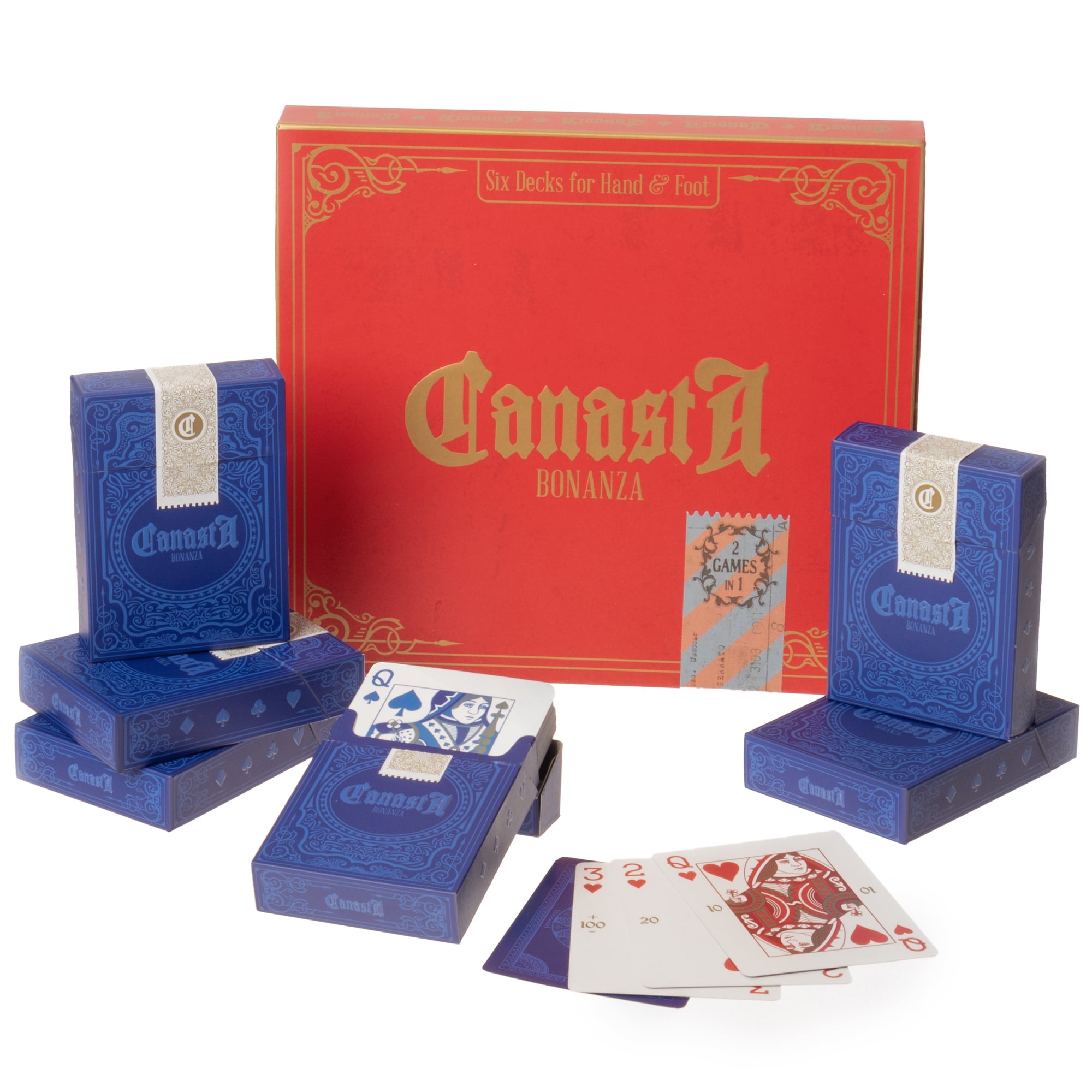 Canasta Bonanza Card Set - 6 Decks of Custom Cards with Scorecards for ...