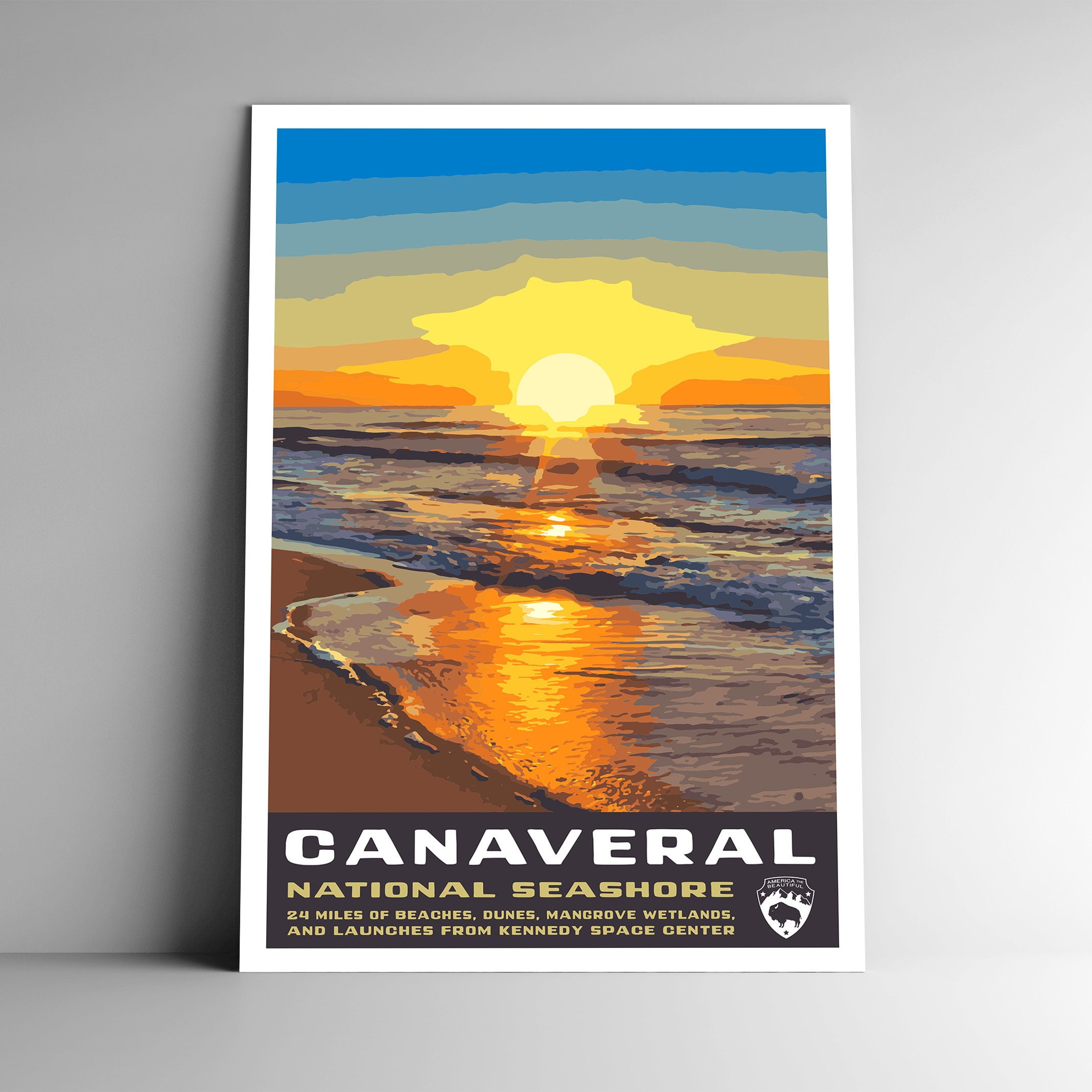 Canaveral National Seashore Vintage Travel Poster / Postcard WPA Style ...