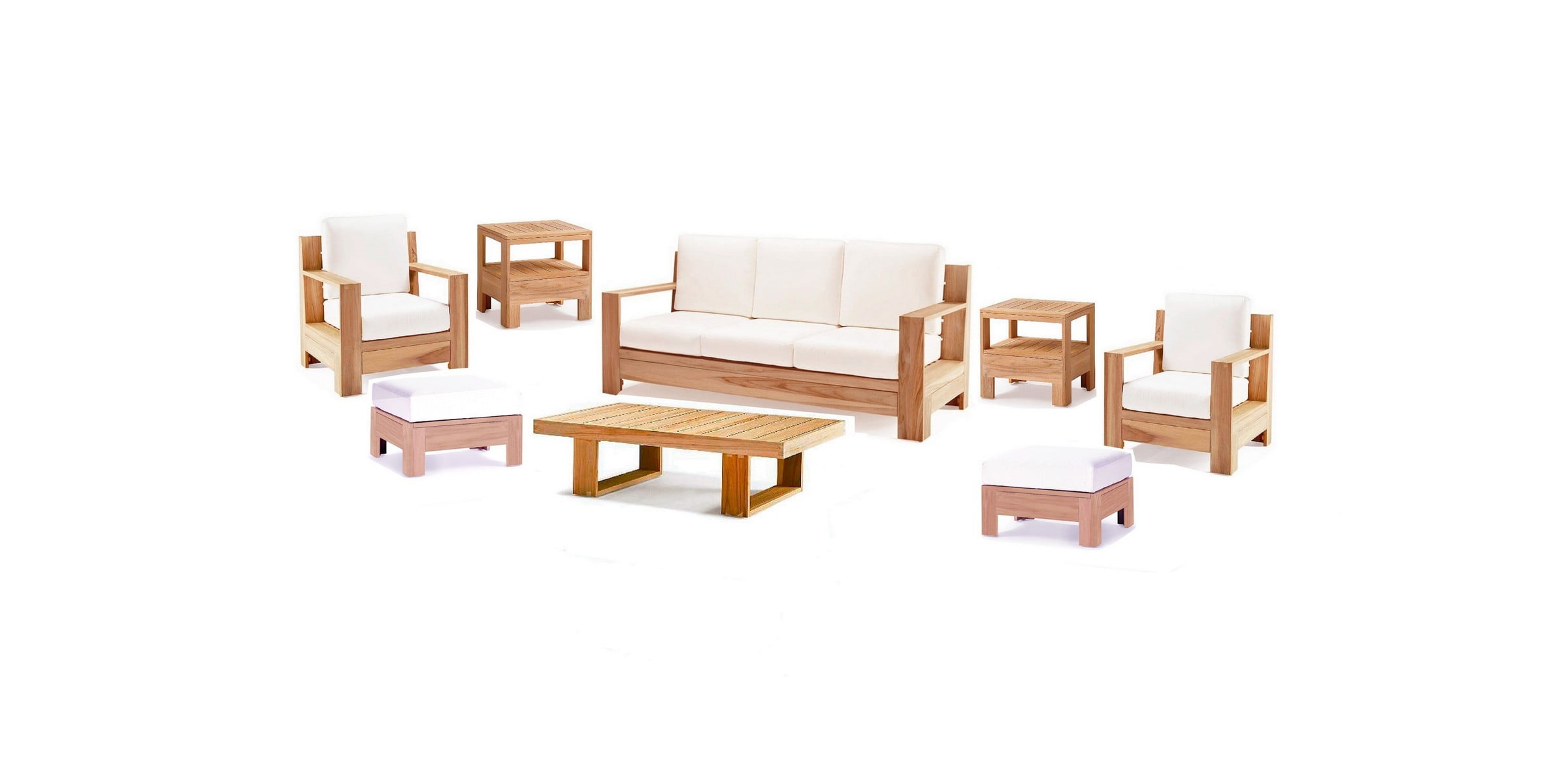 Canberra 8 Pc Sofa Set: Sofa, 2 Lounge Chairs, 2 Ottomans, Coffee Table ...