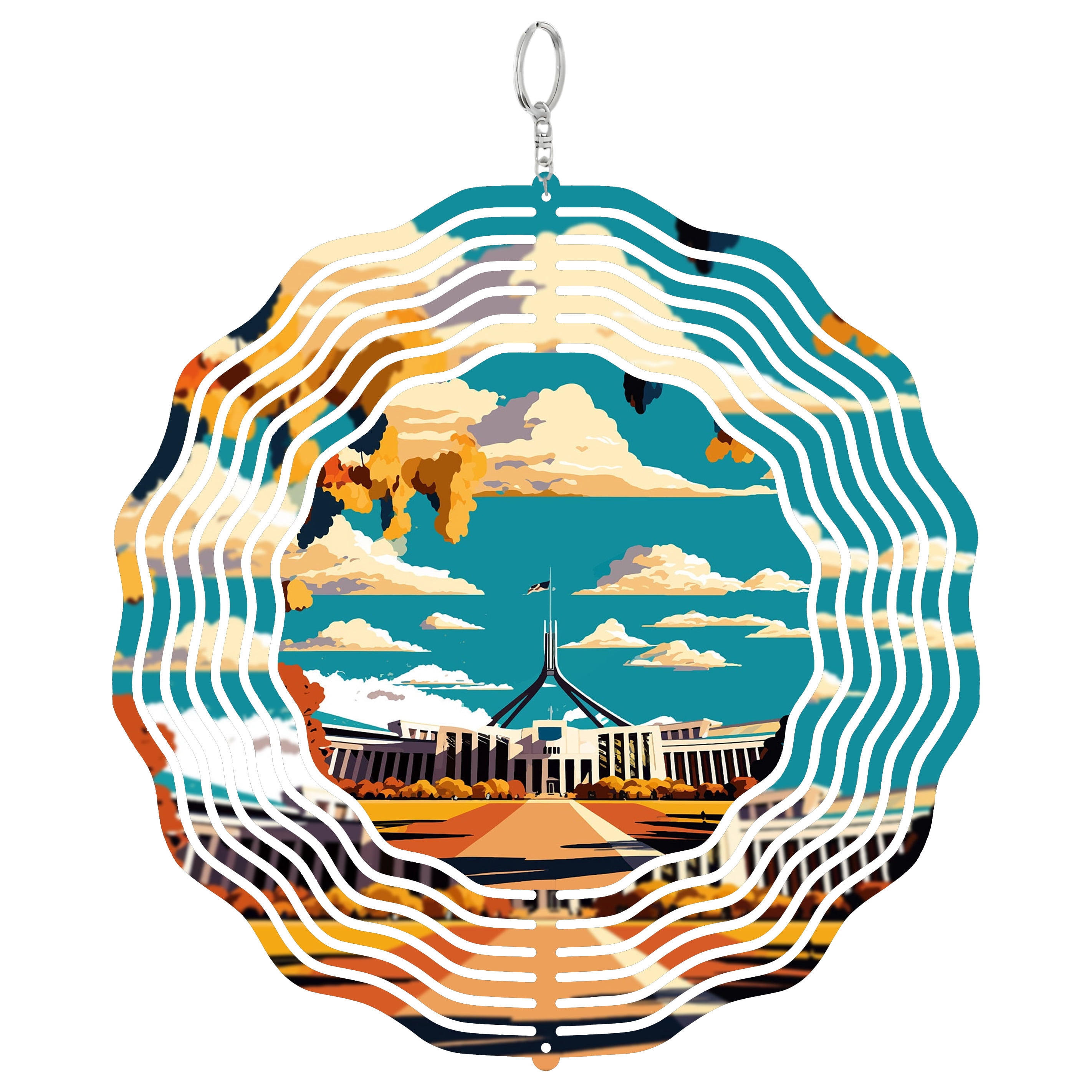 Canberra Australia Capital 3D Wind Spinner Metal Kinetic Hanging Decor ...