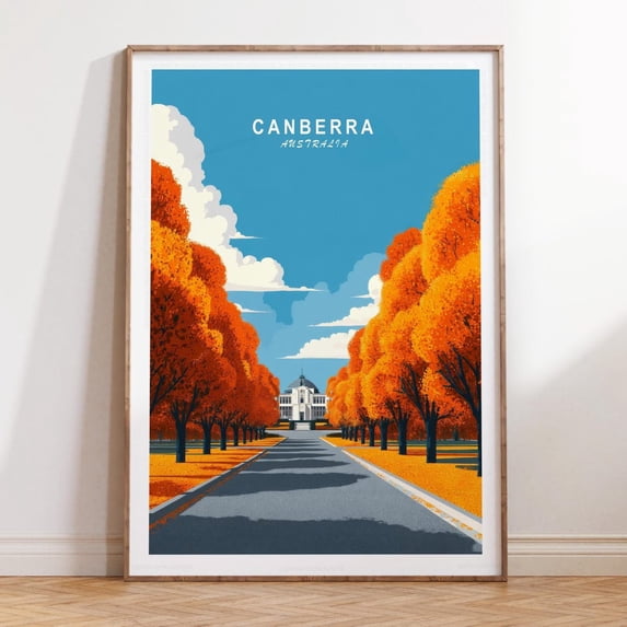 Canberra Australia Modern Capital Wall Art, Unframed Paper Print Size ...