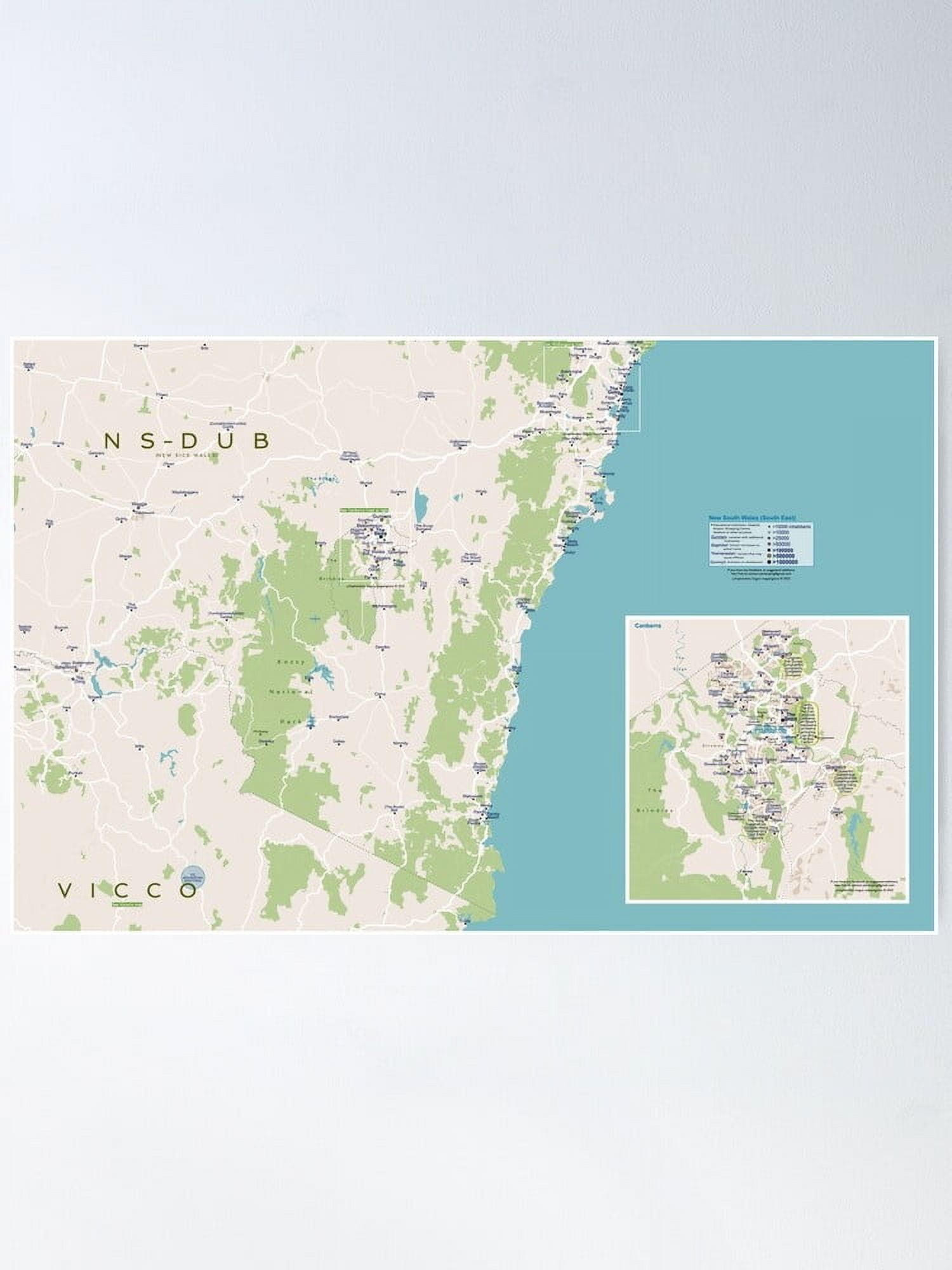 Canberra Slang Map Poster - Walmart.com