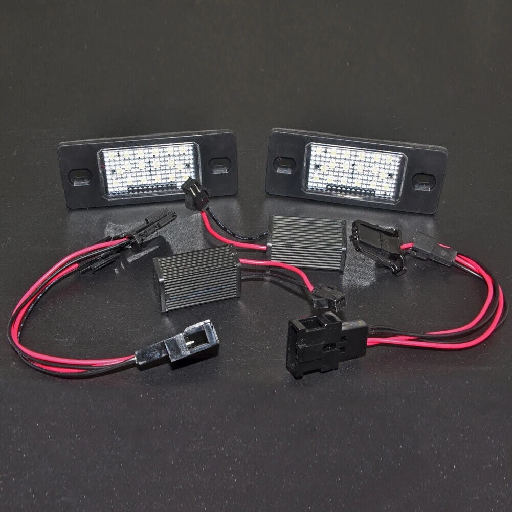 Canbus LED License Plate Lights For VW Touareg Tiguan Golf 5 Passat B5 ...