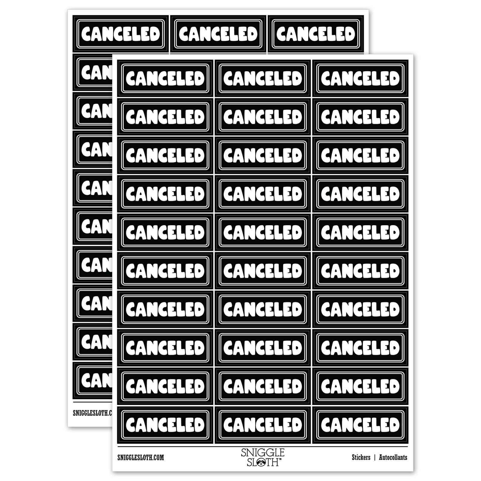 Canceled Bold Sticker Set - Black - Gloss Finish - 1.75" Medium ...