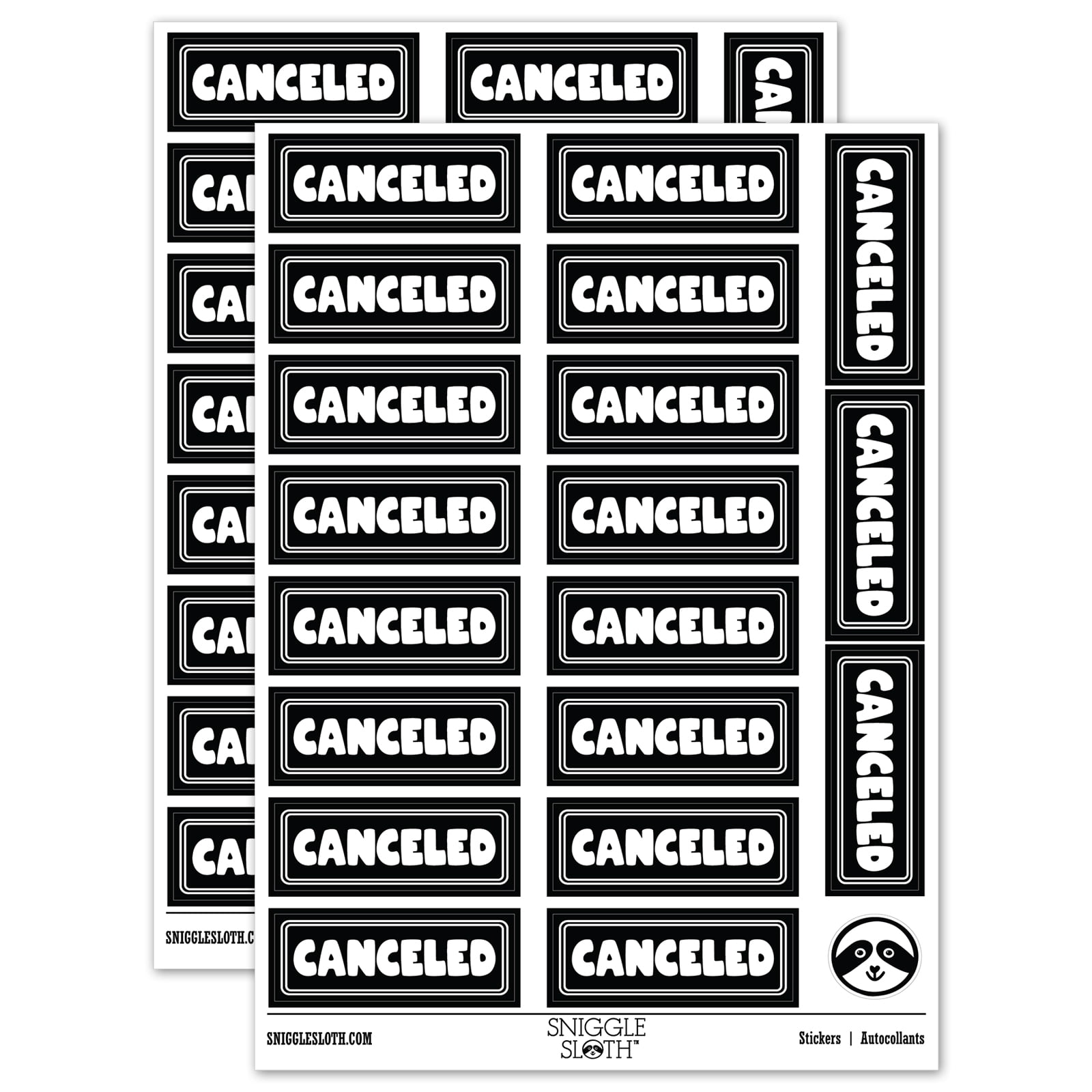 Canceled Bold Sticker Set - Black - Matte Finish - 2.00" Large ...