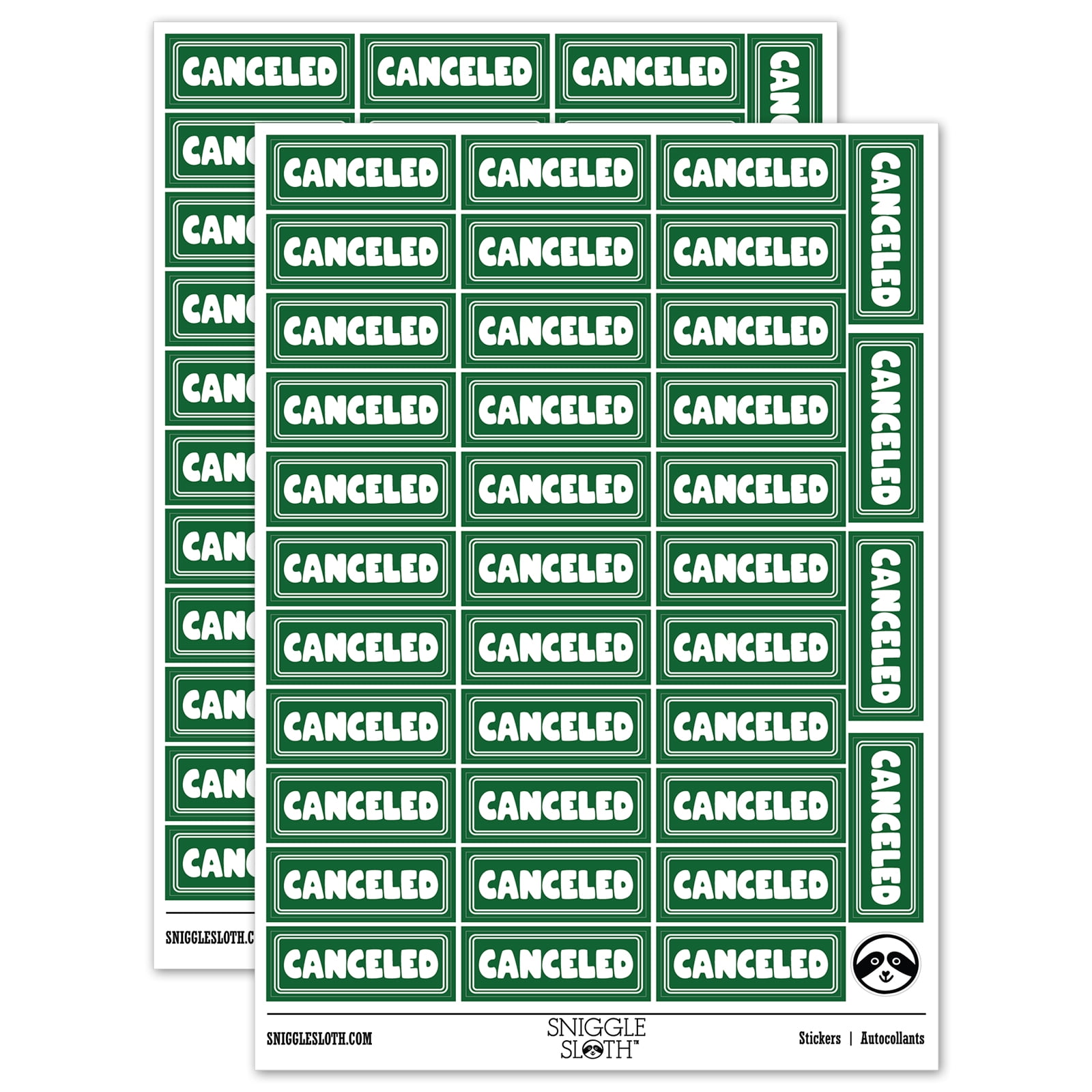 Canceled Bold Sticker Set - Dark Green - Gloss Finish - 1.5" Small ...