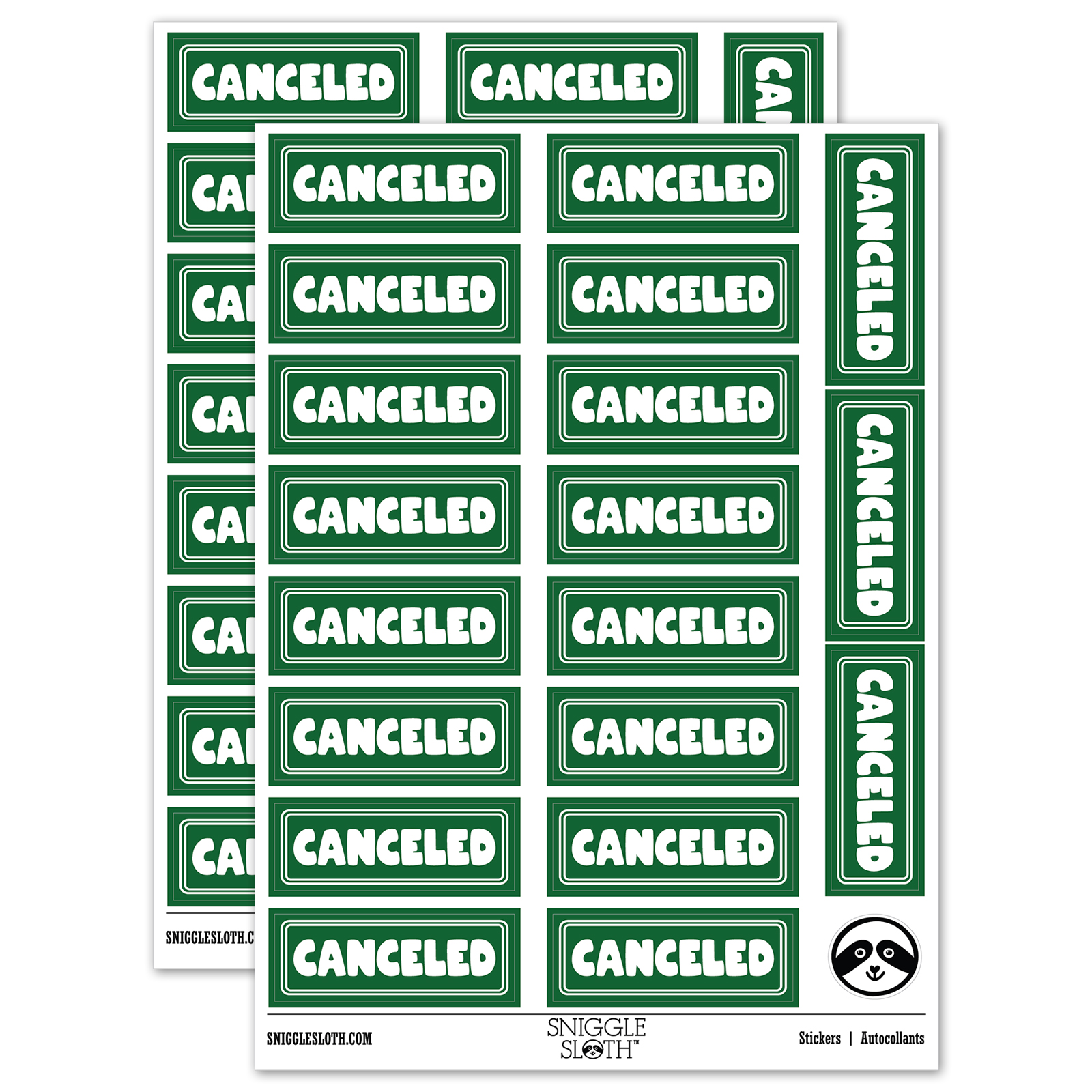Canceled Bold Sticker Set - Dark Green - Matte Finish - 2.00" Large ...