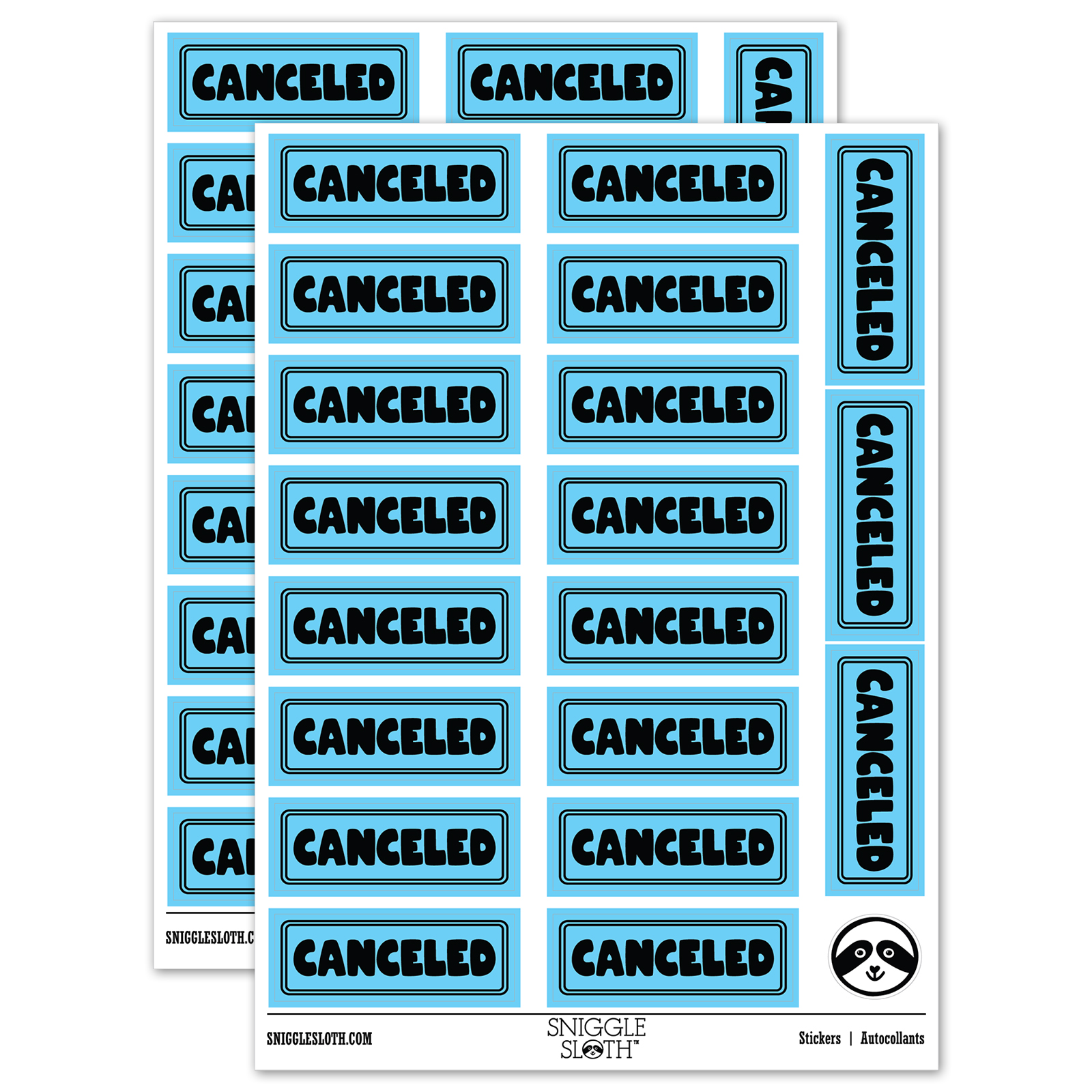 Canceled Bold Sticker Set - Light Blue - Matte Finish - 2.00" Large ...