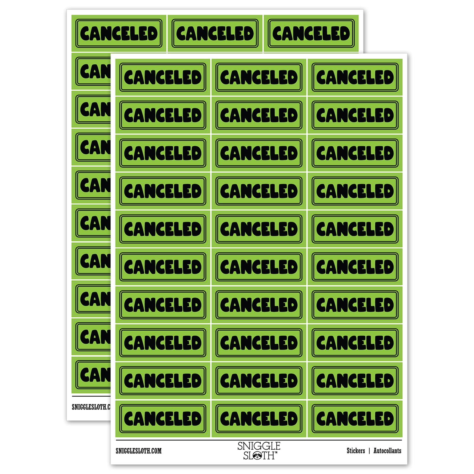Canceled Bold Sticker Set - Light Green - Matte Finish - 1.75" Medium ...
