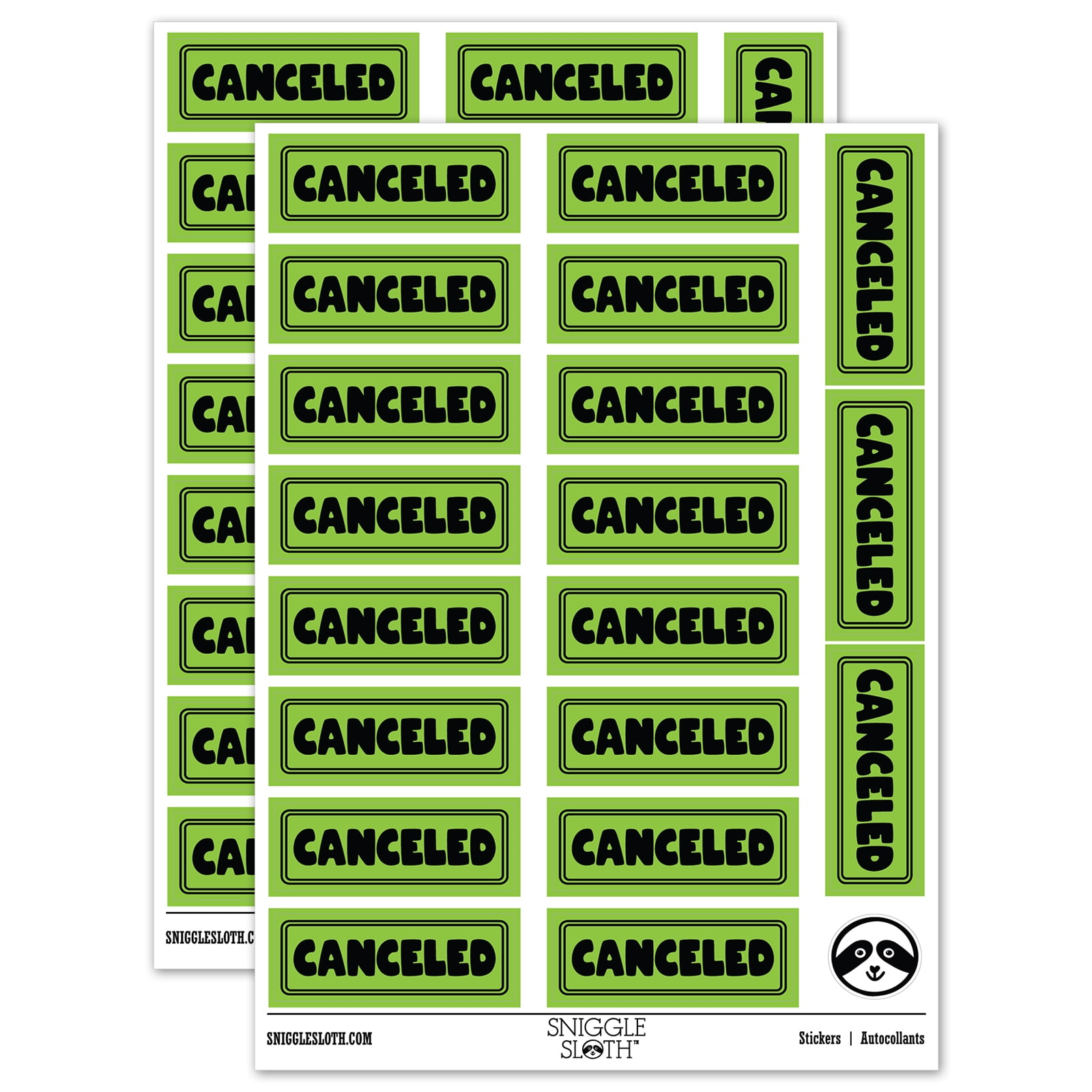 Canceled Bold Sticker Set - Light Green - Matte Finish - 2.00" Large ...