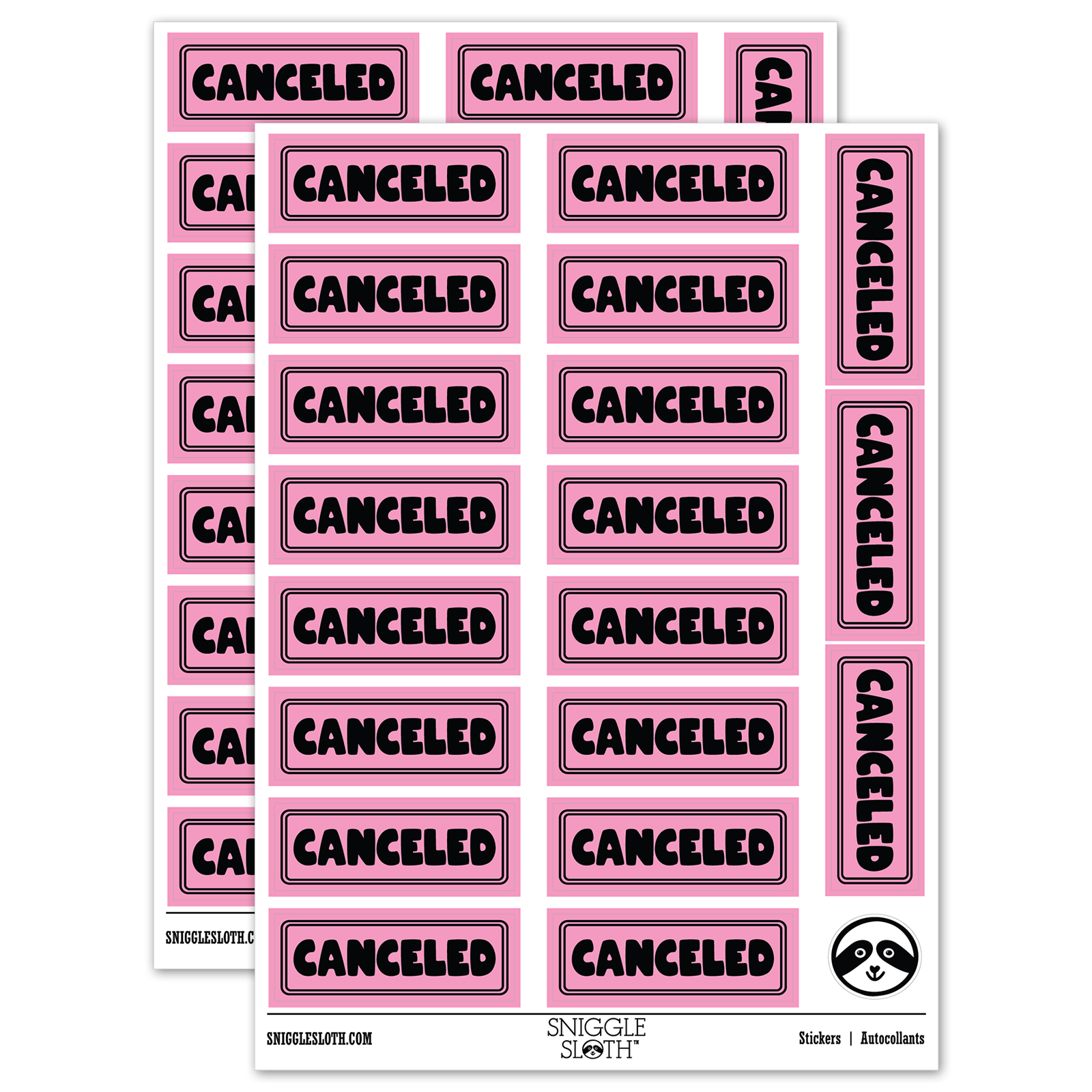 Canceled Bold Sticker Set - Light Pink - Gloss Finish - 2.00" Large ...