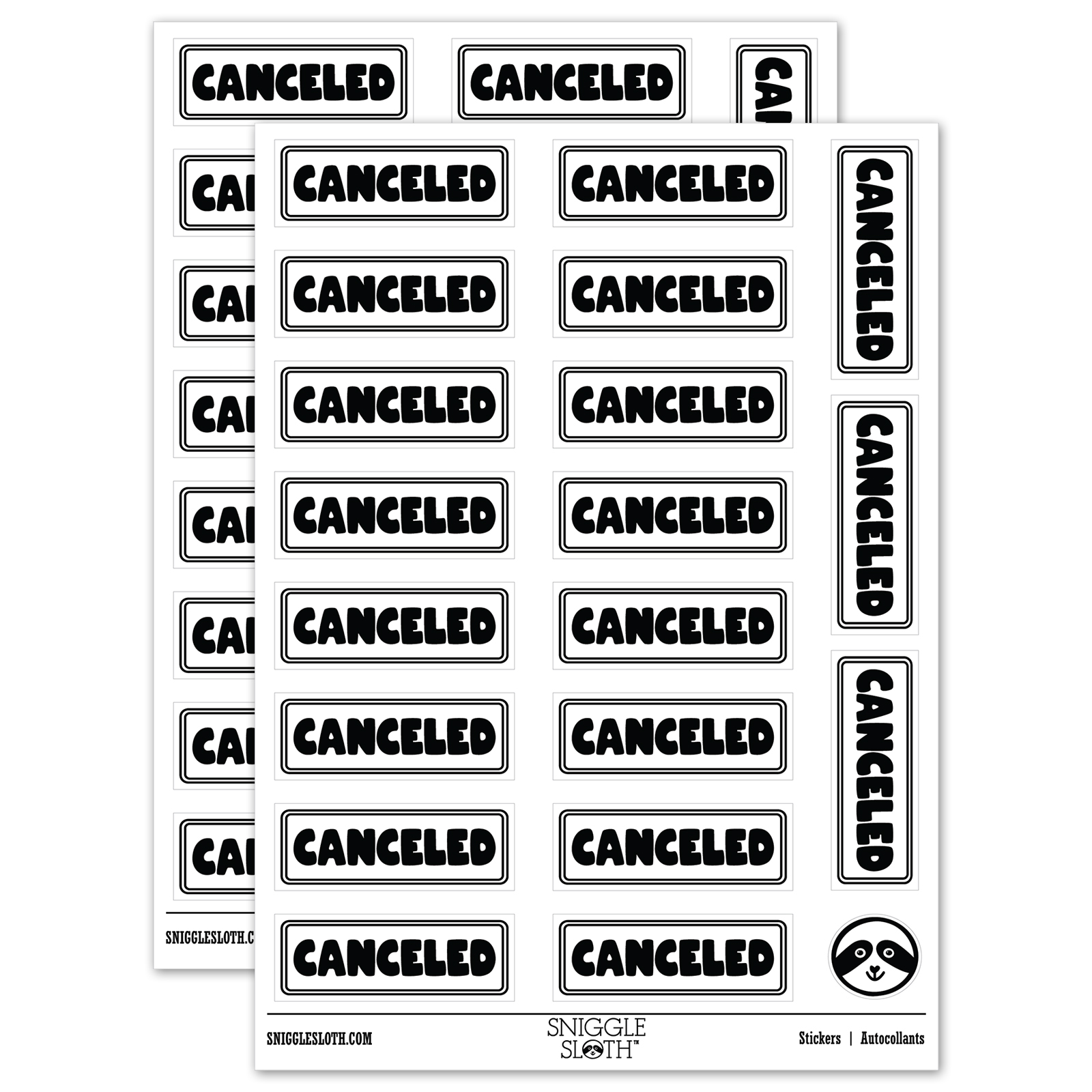 Canceled Bold Sticker Set - White - Gloss Finish - 2.00" Large ...
