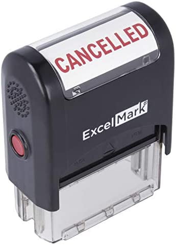 Cancelled Self Inking Rubber Stamp - Red Ink - Walmart.com