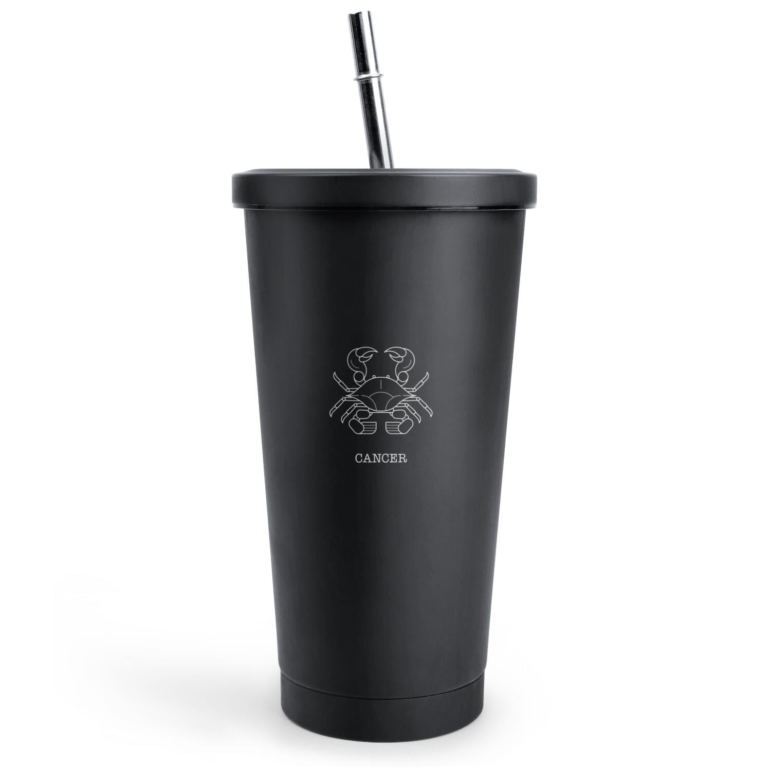 Cancer 17oz Insulated Tumbler with Lid & Stainless Steel Straw – Double ...