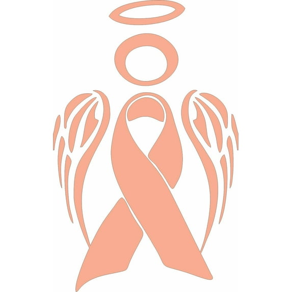 Cancer Angel Awareness Ribbon - Cut Vinyl Window Decal/Sticker for / (3 ...