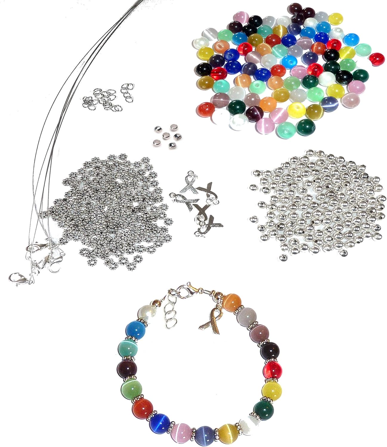 Cancer Awareness Bracelet DIY Kit by Hidden Hollow Beads, Makes 50 or ...