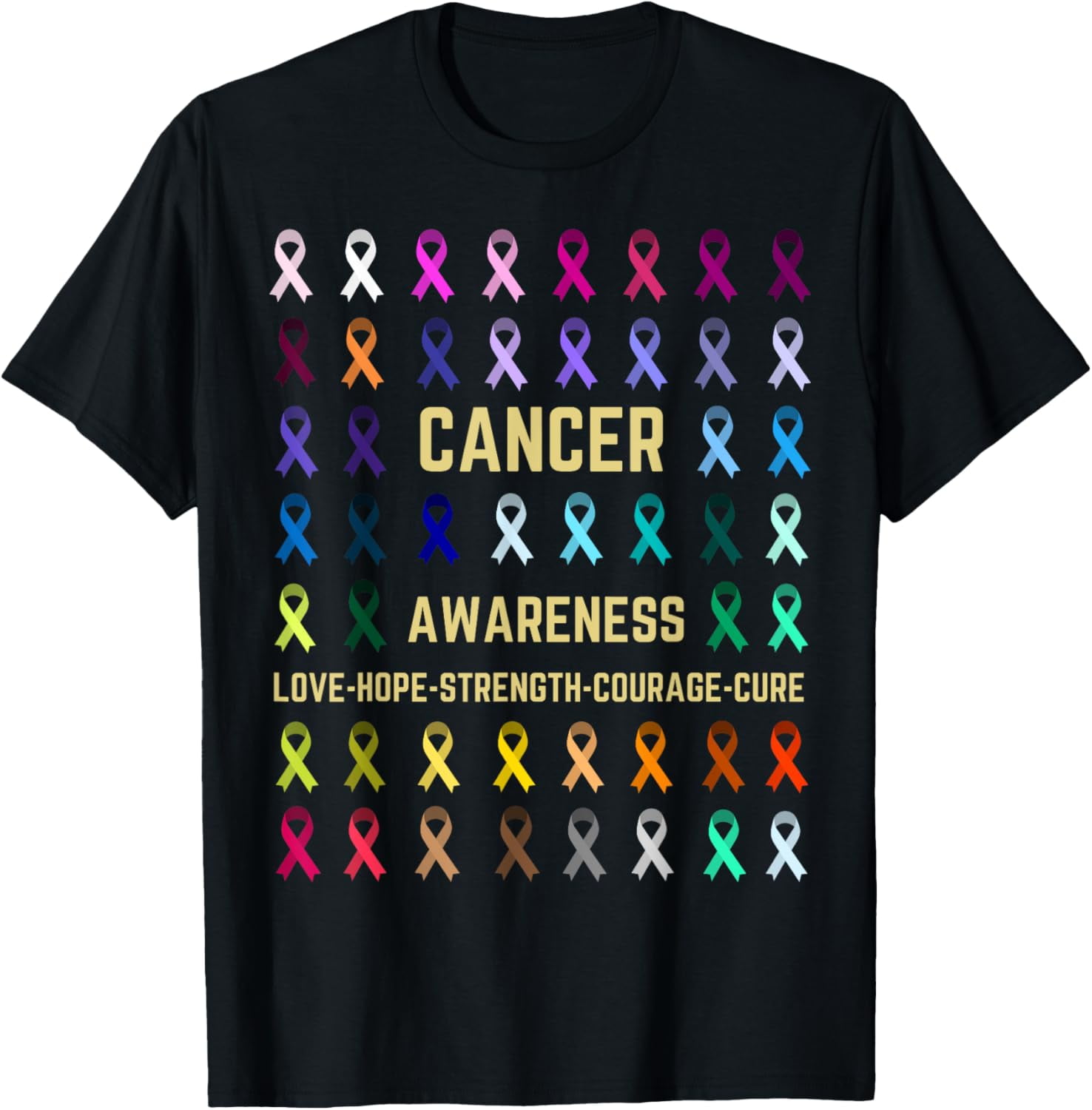 Cancer Awareness Fight Cancer In All ribbon Color supporter T-Shirt ...