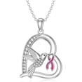 Cancer Awareness Necklace 925 Sterling Silver Ribbon Necklaces ...