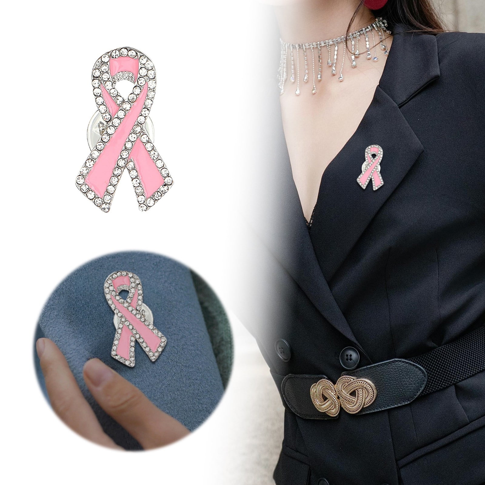 Cancer Awareness Ribbon Brooch Alloy Pin For Women Support Fight ...