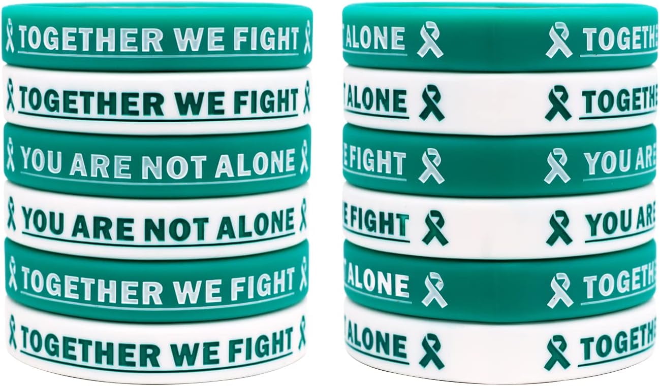 Cancer Awareness Rubber Bracelet Ribbon Silicone Wristband With Saying ...