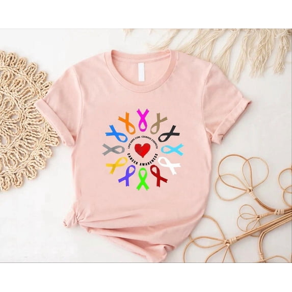 Cancer Awareness T-Shirt, Fight Cancer in All Colors Shirt,Cancer ...