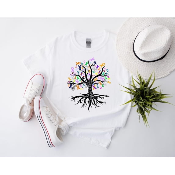 Cancer Awareness Tree Shirt, Ribbon Support - Walmart.com