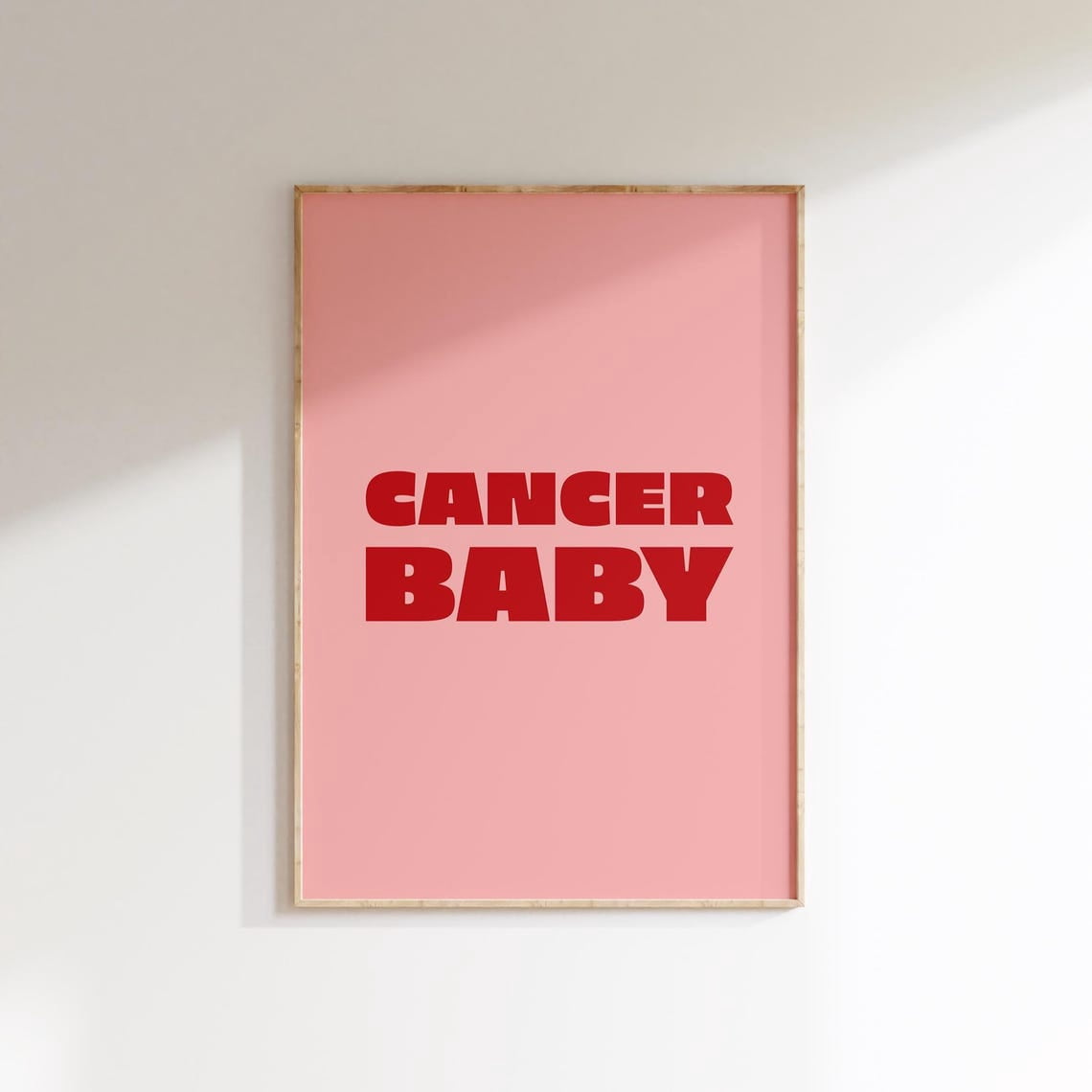 Cancer Baby Poster Retro Astrology Star Sign Wall Art, Stretched Canvas ...