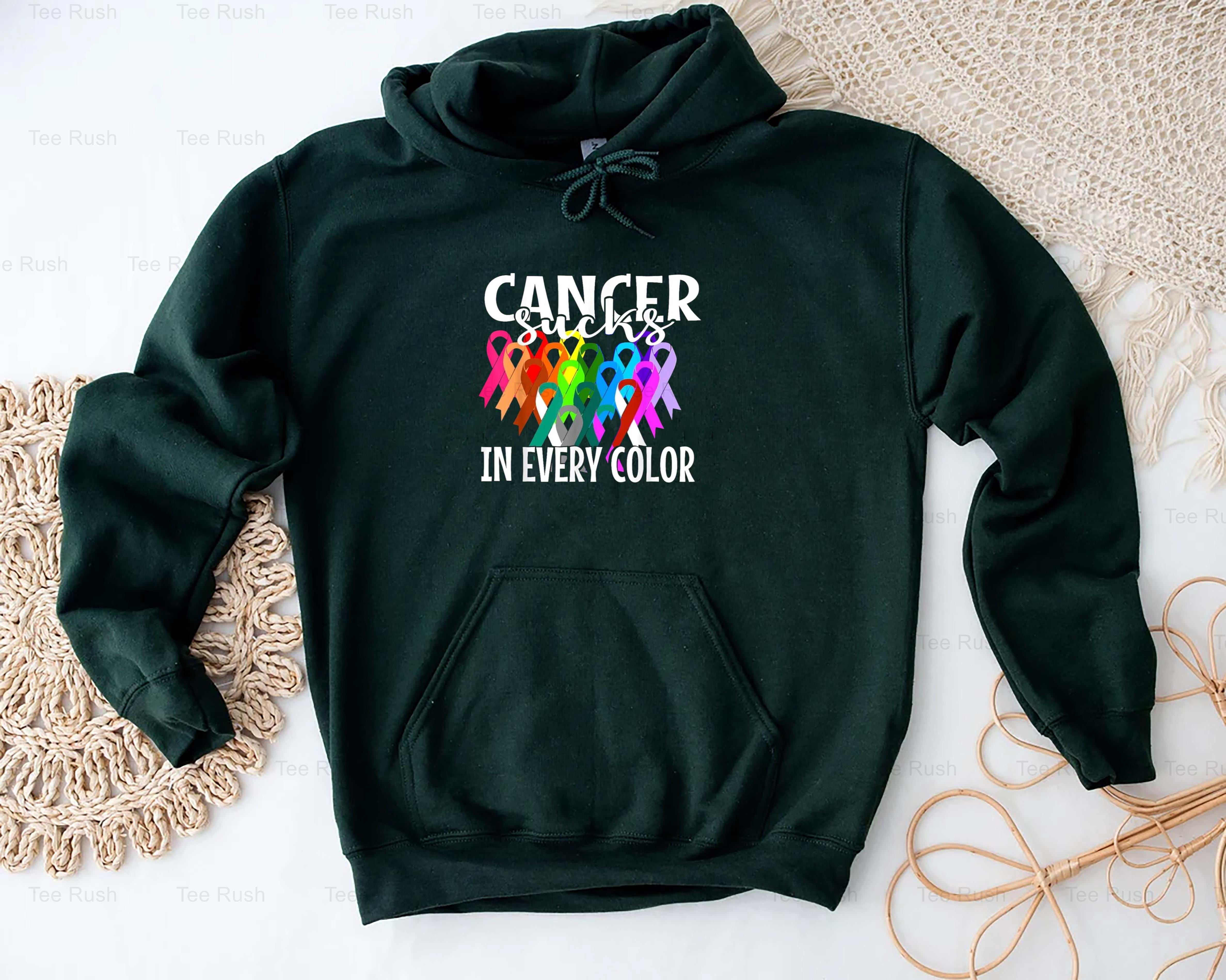 Cancer Bad Every Color Fighter Funny Fight Cancer Awareness Ribbon Gift ...