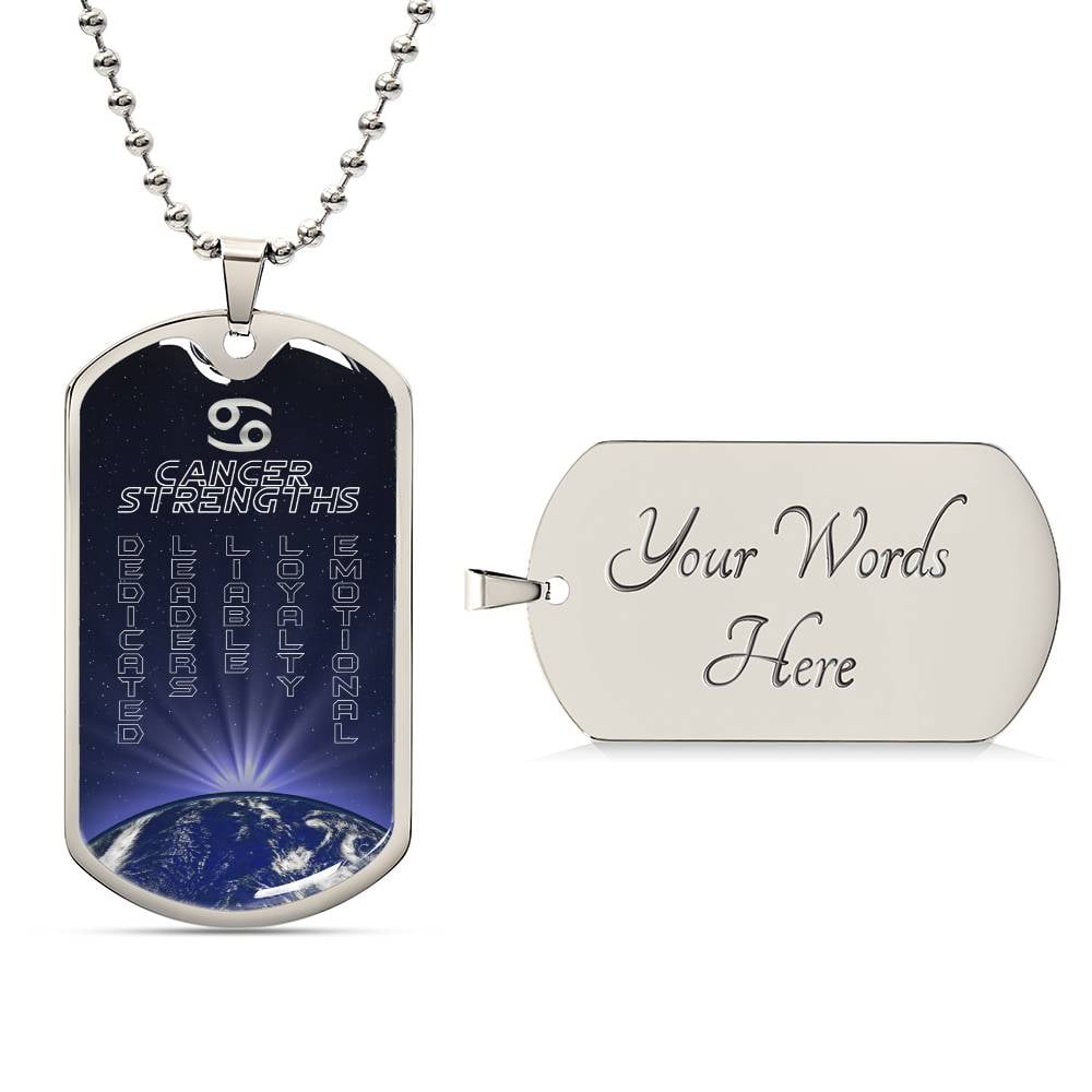 Cancer Ball Chain Dog Tag Necklace - Graphic Military Dog Tag Necklace ...