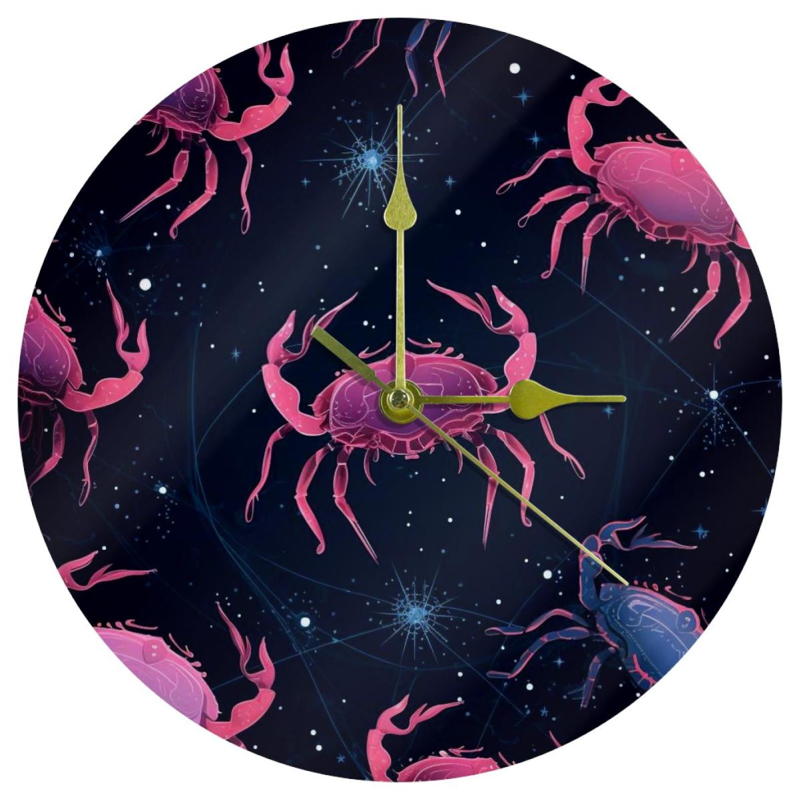 Cancer Circular Acrylic Wall Clock - Elegant Timepiece for Home with ...