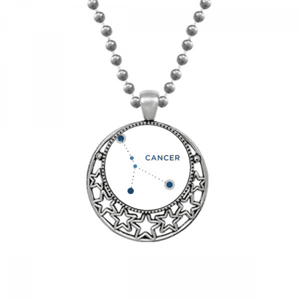 Cancer Constellation Sign Zodiac Necklaces Pendant Retro Moon Stars ...