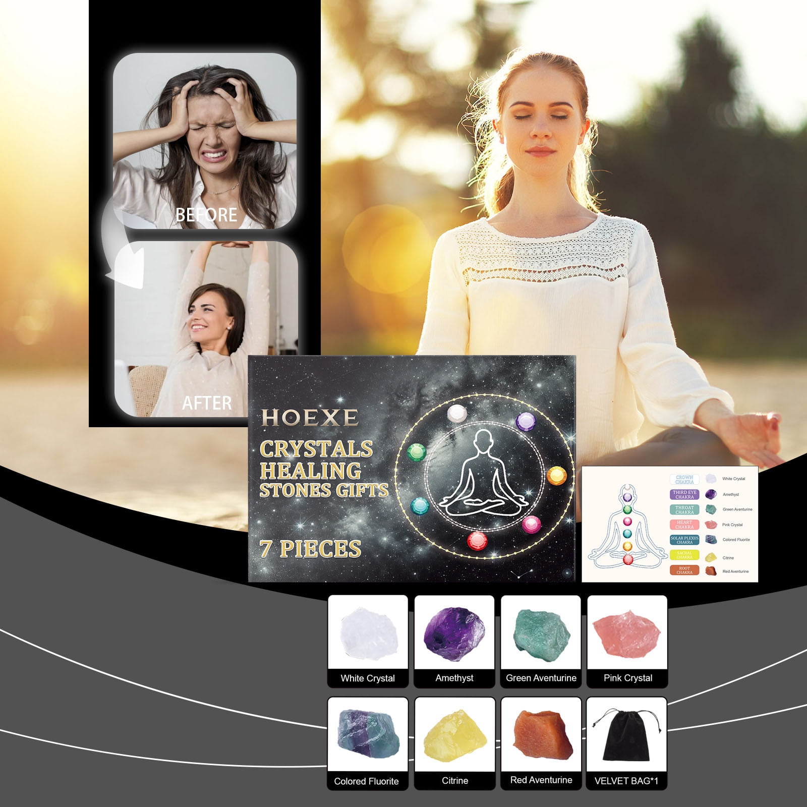 Cancer Crystals Gift Set, Polished Stone Set Zodiac Signs Healing ...